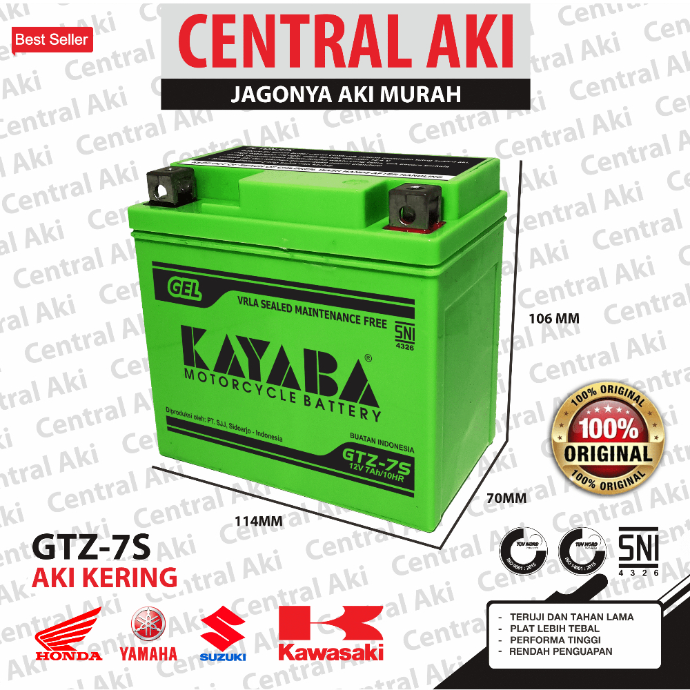 Jual Aki Motor KAYABA PREMIUM GTZ7S HIJAU ACCU KERING HONDA VARIO 150 VARIO 125 PCX ADV SCOOPY ...