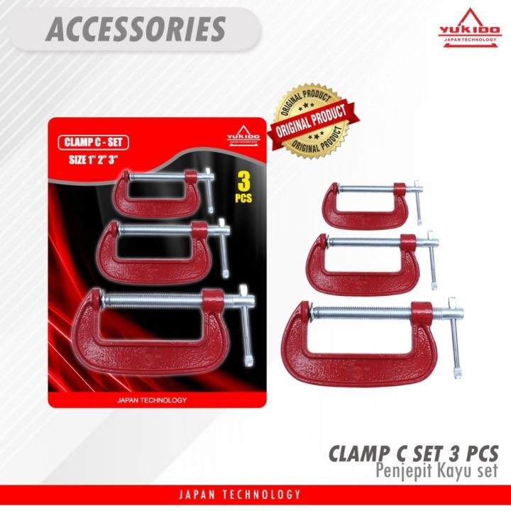 Jual PROMO BANGET !! 3PCS Clamp SET - Clamp C - Clamp C Set - Alat ...