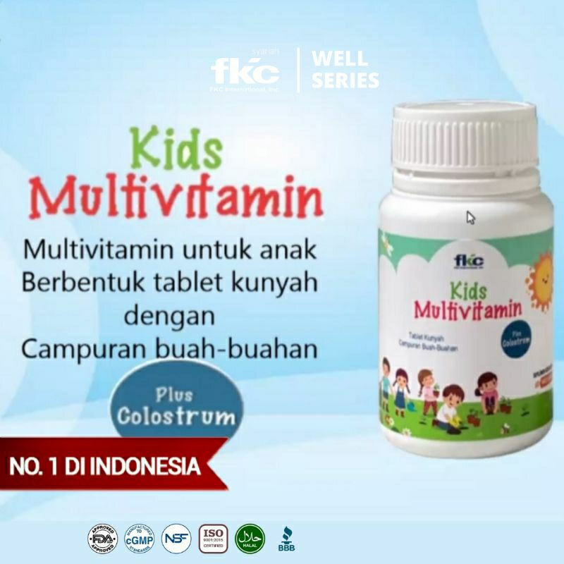 Jual FKC Kids Multivitamin Amerika Official - Vitamin Tablet Hisap ...