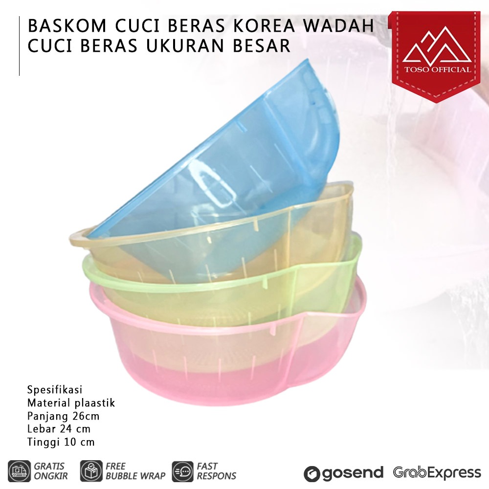 Jual Nagata Baskom Cuci Beras Korea Besar Sayuran Buah Saringan Tirisan ...