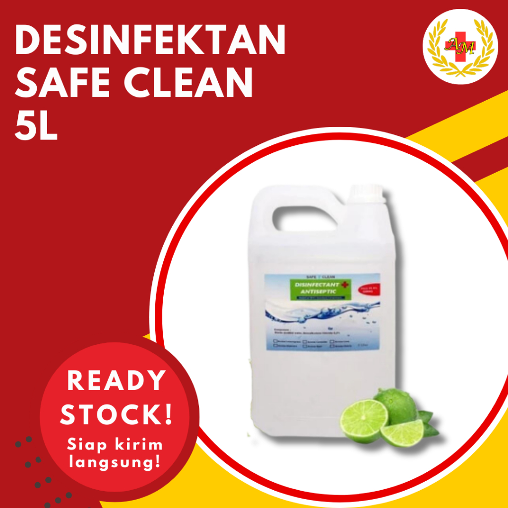 Jual Desinfektan Antiseptic Safe And Clean Aroma Lime 5 L Cair | Shopee ...