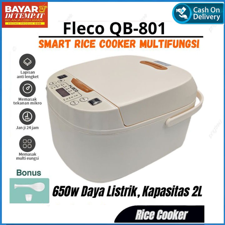 Jual Rice Cooker smart magic com 2L Fleco QB-801 multi fungsi low carbo ...