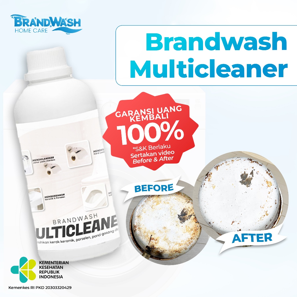 Jual Brandwash Multicleaner Pembersih Kerak Toilet Kamar Mandi Stainless Shower Kran dll 500ml ...
