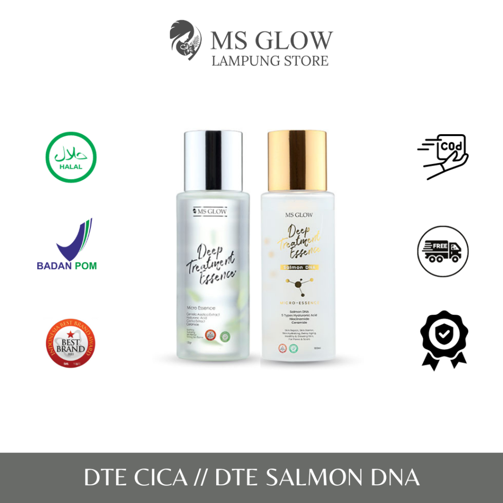 Jual MS GLOW | DTE 100ML | DEEP TREATMENT ESSENCE CICA DNA SALMON ...