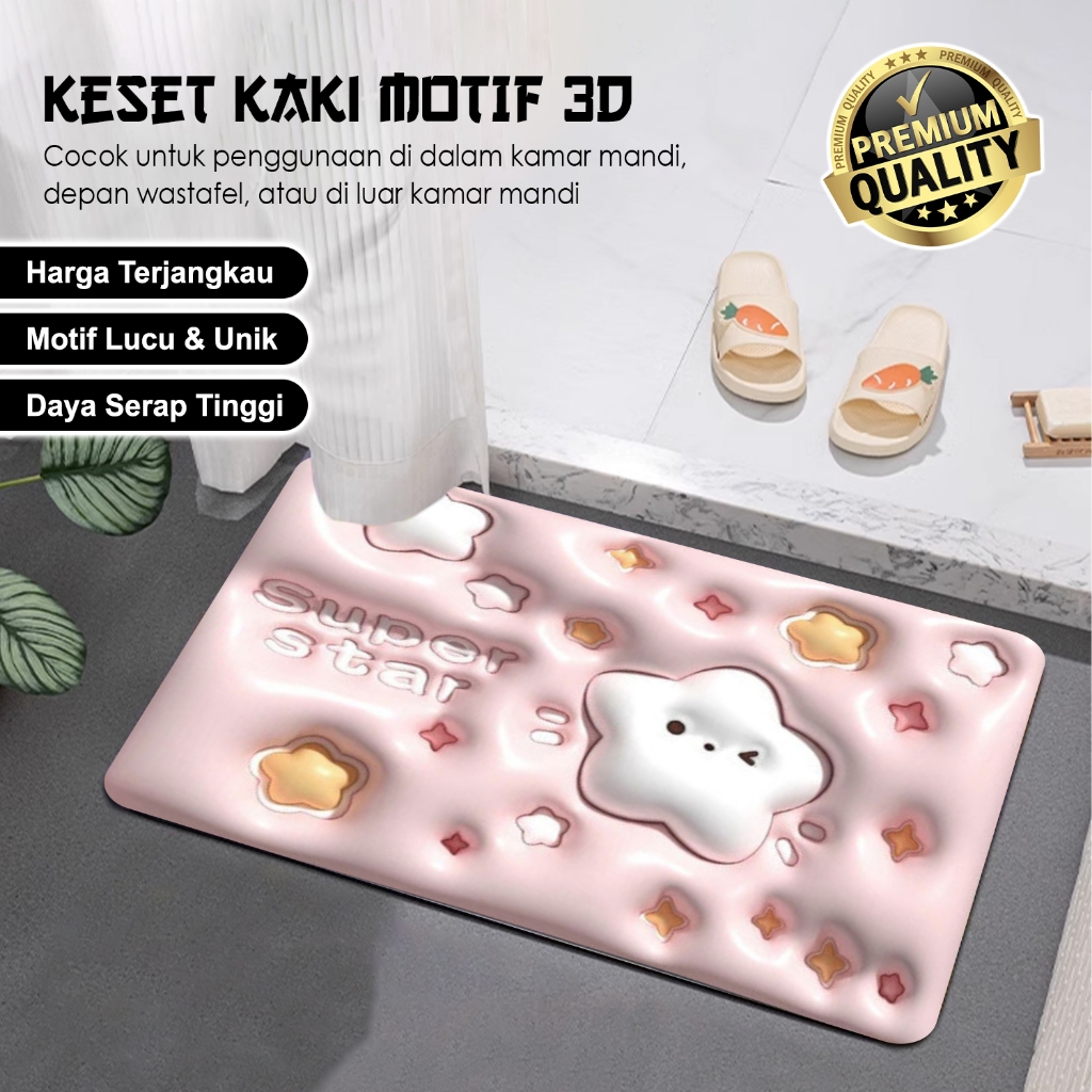 Jual Keset Kaki Serap Air Anti Slip Lantai Kamar Mandi Dapur 50X80CM ...