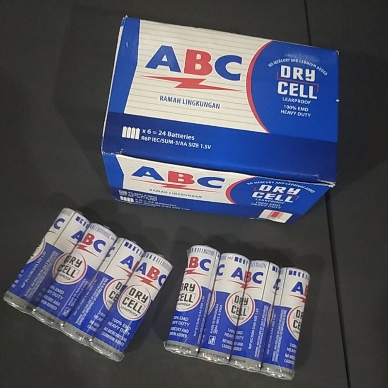 Jual Baterai tipe AA merk ABC battery baterei | Shopee Indonesia