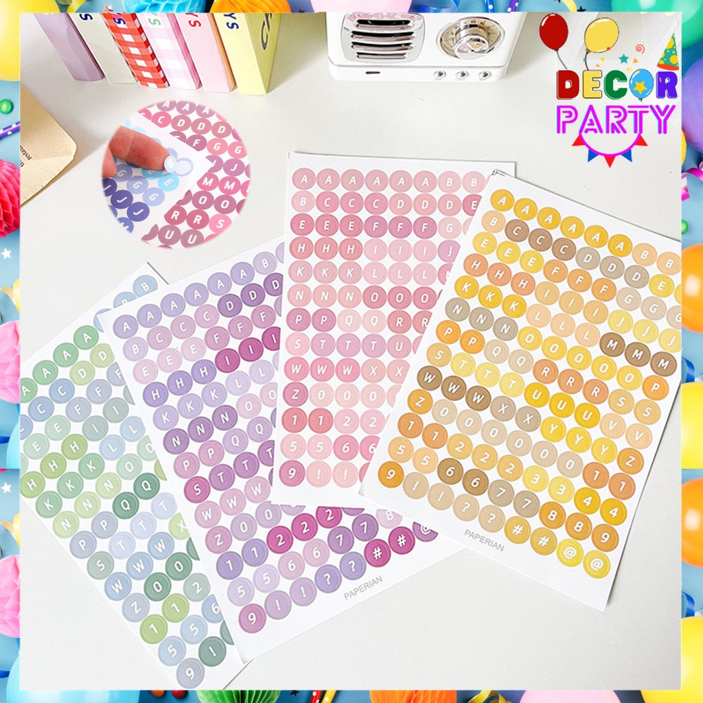 Jual DP Stiker Huruf Deco Alphabet Number Untuk Diary Aesthetic Sticker ...