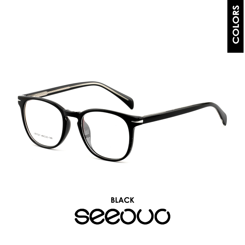 Jual Seeouo Kacamata Frame Plano Lens Retro Bentuk Kotak Bisa Minus Bahan Tr90 Kekinian New ...