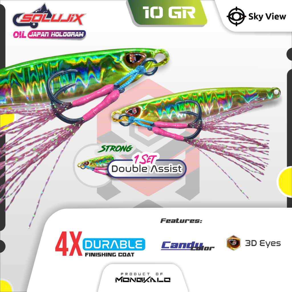 Jual Micro Jig 10 Gram 1 Set Double Assist Hook Mongkalo SOLUJIX Umpan Ultralight 10g | Shopee ...