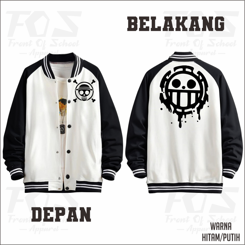 Jual JAKET BASEBALL VARSITY HOODIE ONE PIECE ANIME (S-XXXXXL-6XL ...