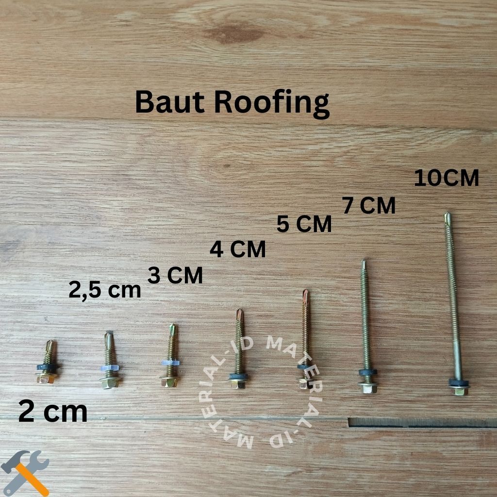 Jual Baut Roofing Skrup Roping 2,5 3 4 5 7 10 CM Atap Asbes Fiber ...