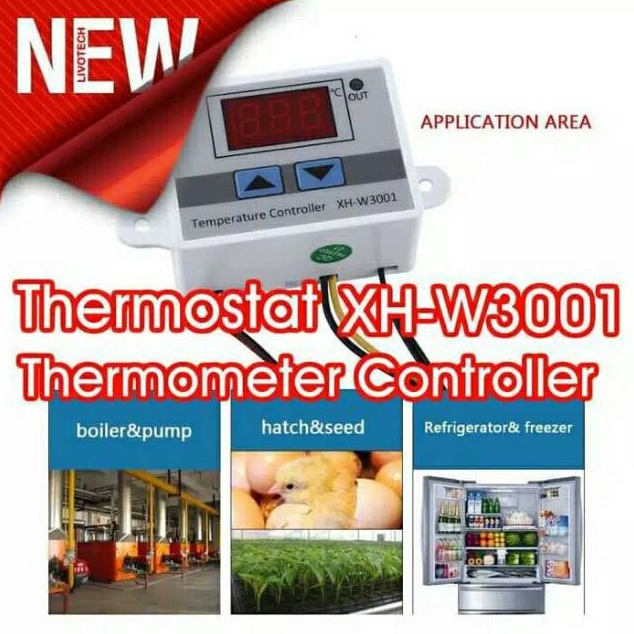 Jual [KODE C3B0] Thermostat/Termostat Digital XH-W3001 220V AC Temperature Controller | Shopee ...