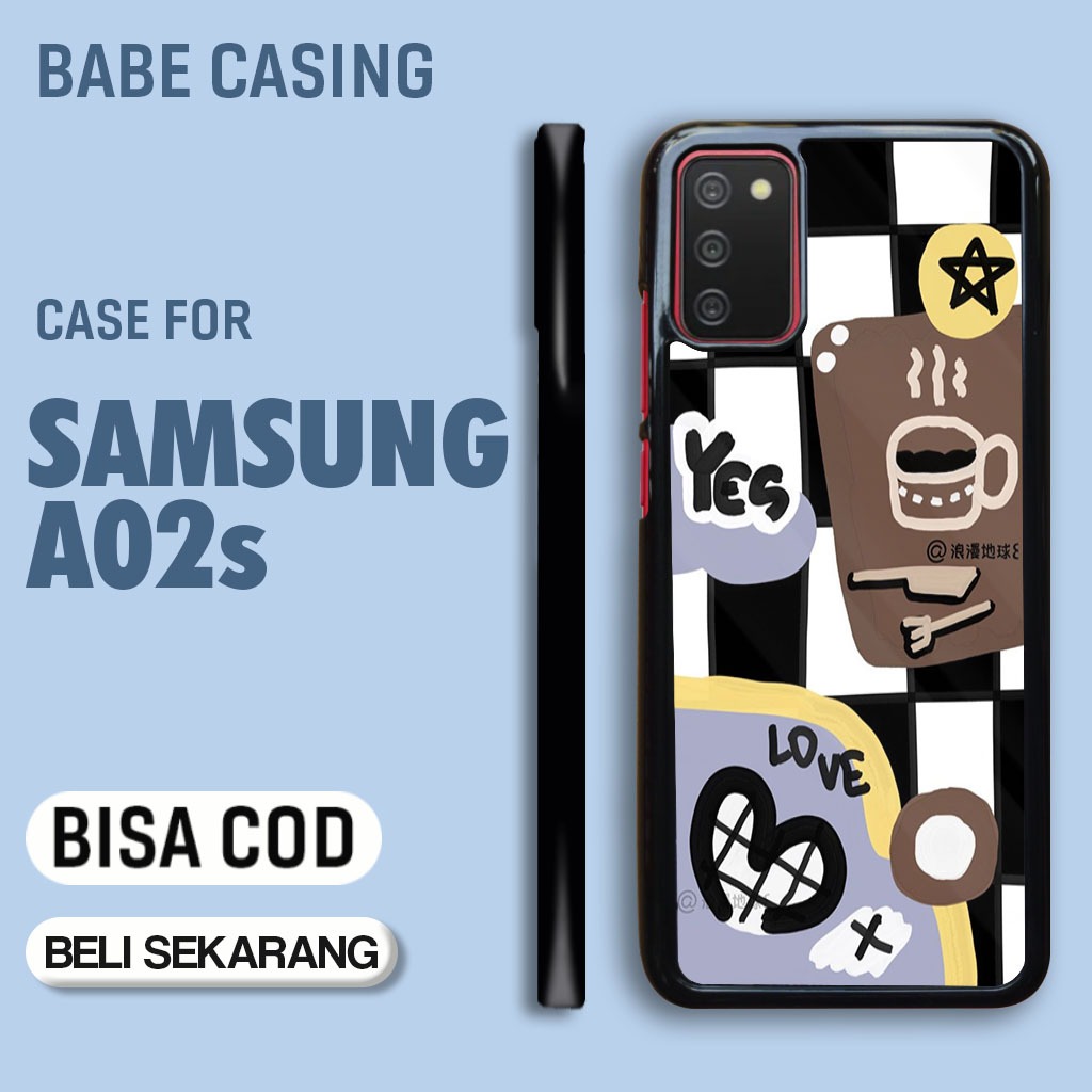 Jual case hp samsung A02s terbaru aesthetic stiker hitam art estetik keren lucu unik casing ...