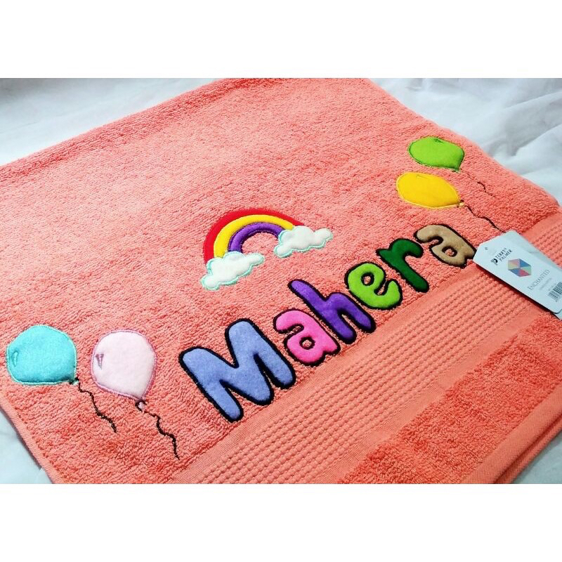 Jual CUSTOM Handuk Nama Anak Bordir Terry Palmer Kado Baby Gift Travel ...