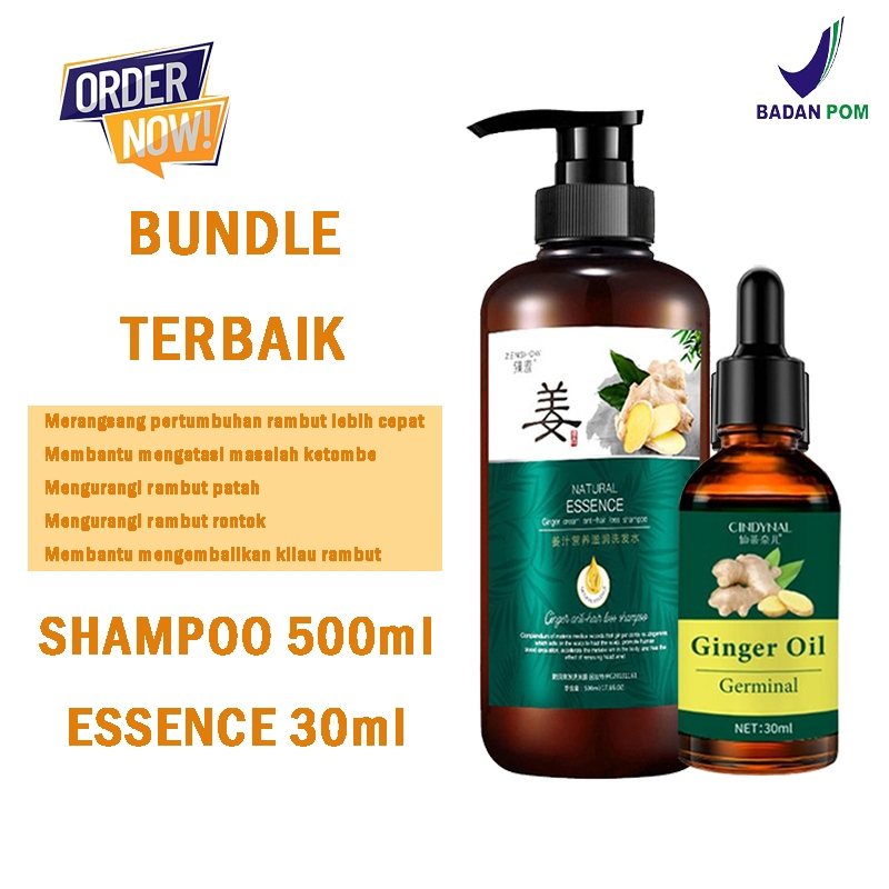 Jual PAKET BUNDLE! 500ml Shampo Herbal Jahe + Cindynal Ginger Penumbuh ...