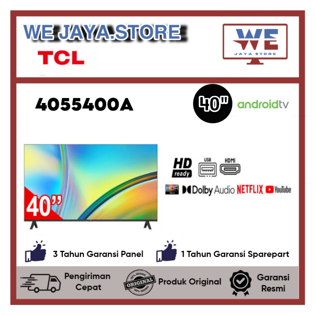 Jual TV LED TCL 40S5400A LED TCL 40 Inch Android TV TV LED TCL 43S5400 43INCH GOGLE TV | Shopee ...