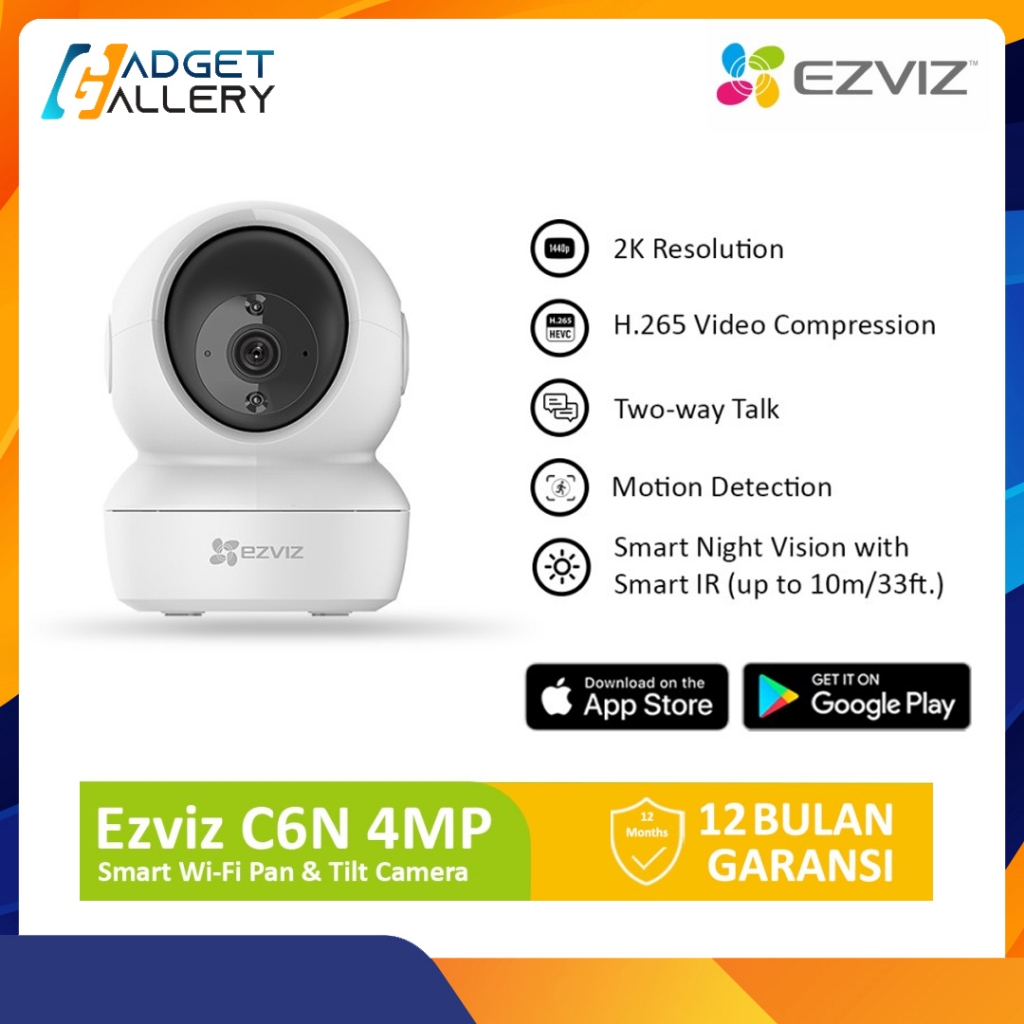 Jual Ezviz C6N 4MP Smart Wifi Pan Tilt IP Camera CCTV Indoor 1440p ...