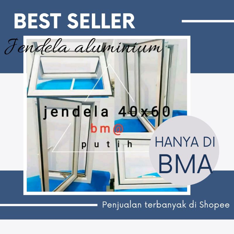 Jual jendela aluminium 40x60 casement bouvenli murah promo | Shopee ...