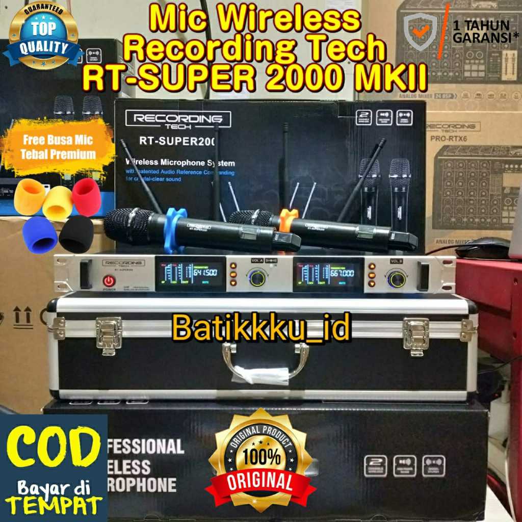 Jual Mic Wireless Recording Tech RT SUPER 200 MK II RT SUPER200 ORIGINAL FREE KOPER | Shopee ...