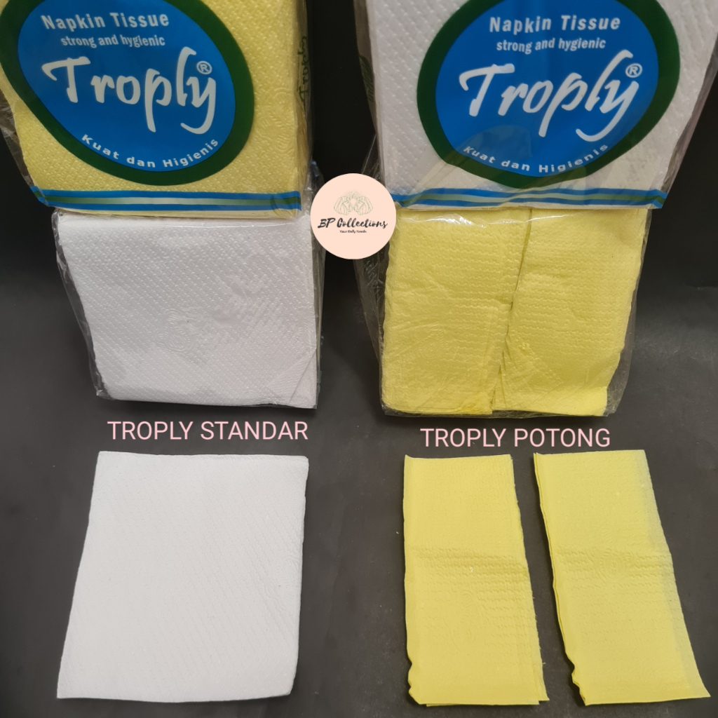 Jual 1 PAK 100 lbr TISSUE NAPKIN TISU SNACK KULINER MAKAN BELAH DUA ...