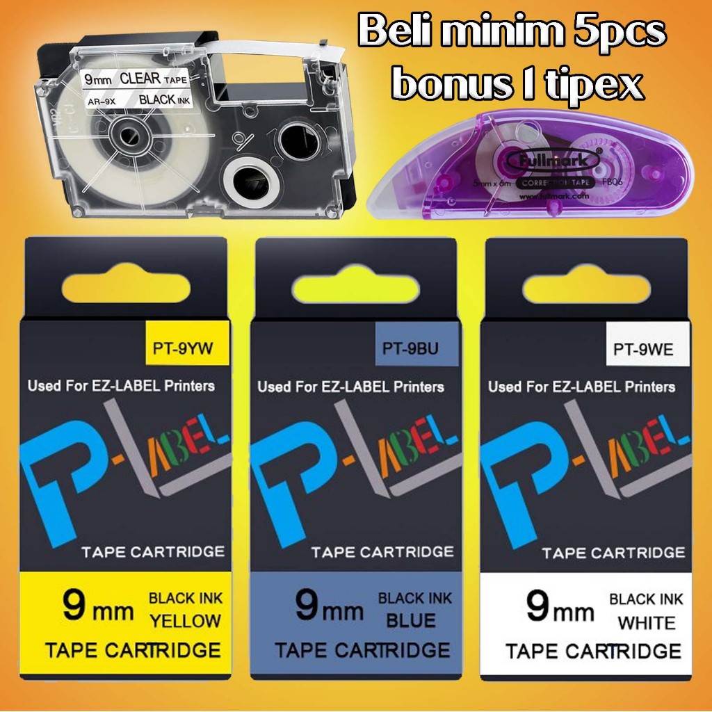 Jual Casio Label Tape Printer Cartridge Refill K-Label / P-Label / B-Label EZ-Label It Tinta ...