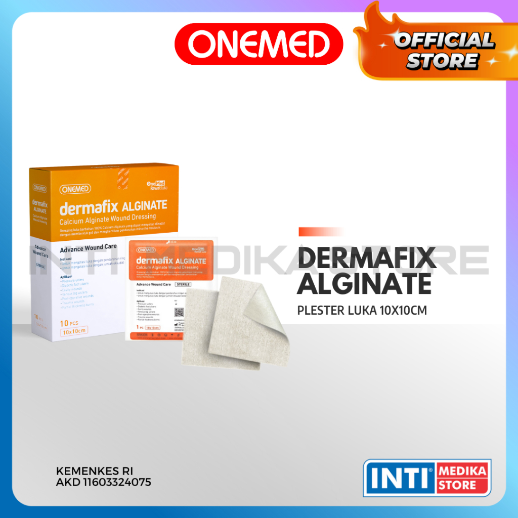 Jual ONEMED - Plester Luka Dermafix ALGINATE 10x10 cm | Wound Dressing ...
