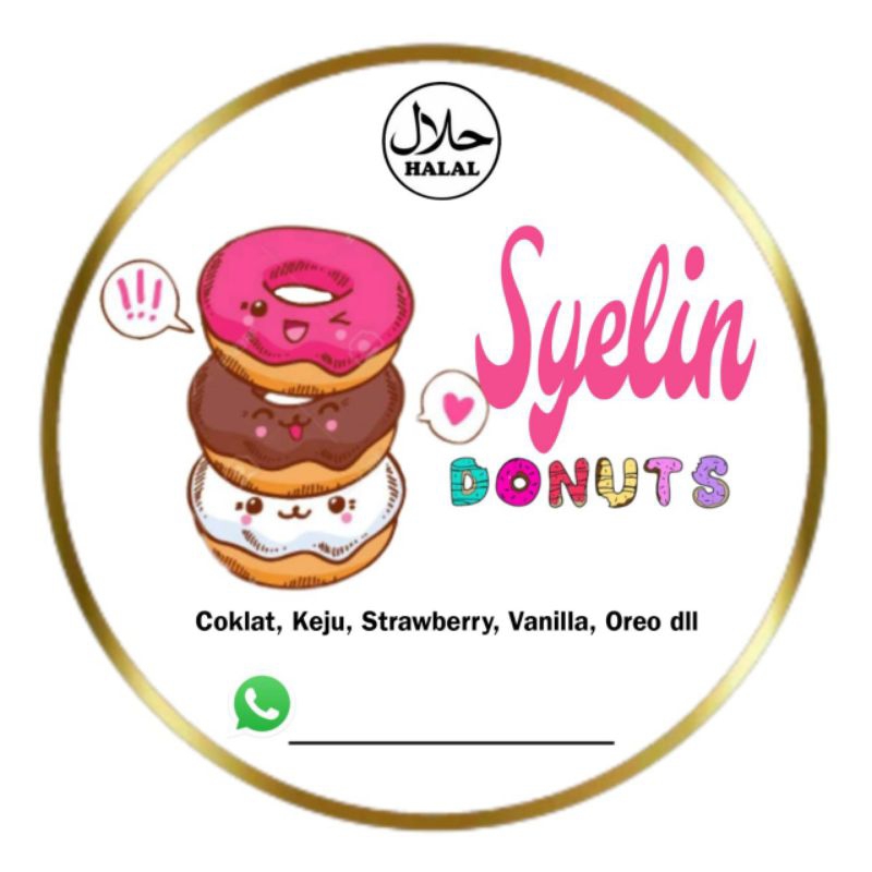 Jual STIKER PRODUK DONUTS / DONAT (Minimal order 100 buah) | Shopee ...