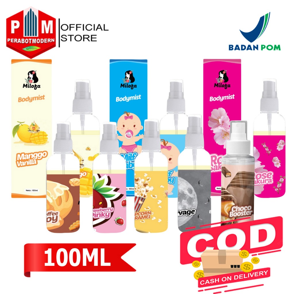 Jual Parfum Body Mist Milofa BPOM Unisex 70ml Popcorn Strawbery Savvage ...
