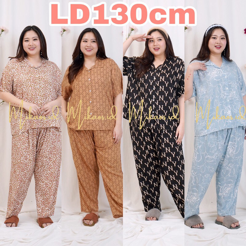 Jual Piyama Rayon Set Rayon Jumbo LD130cm / Piyama Set Celana Panjang ...