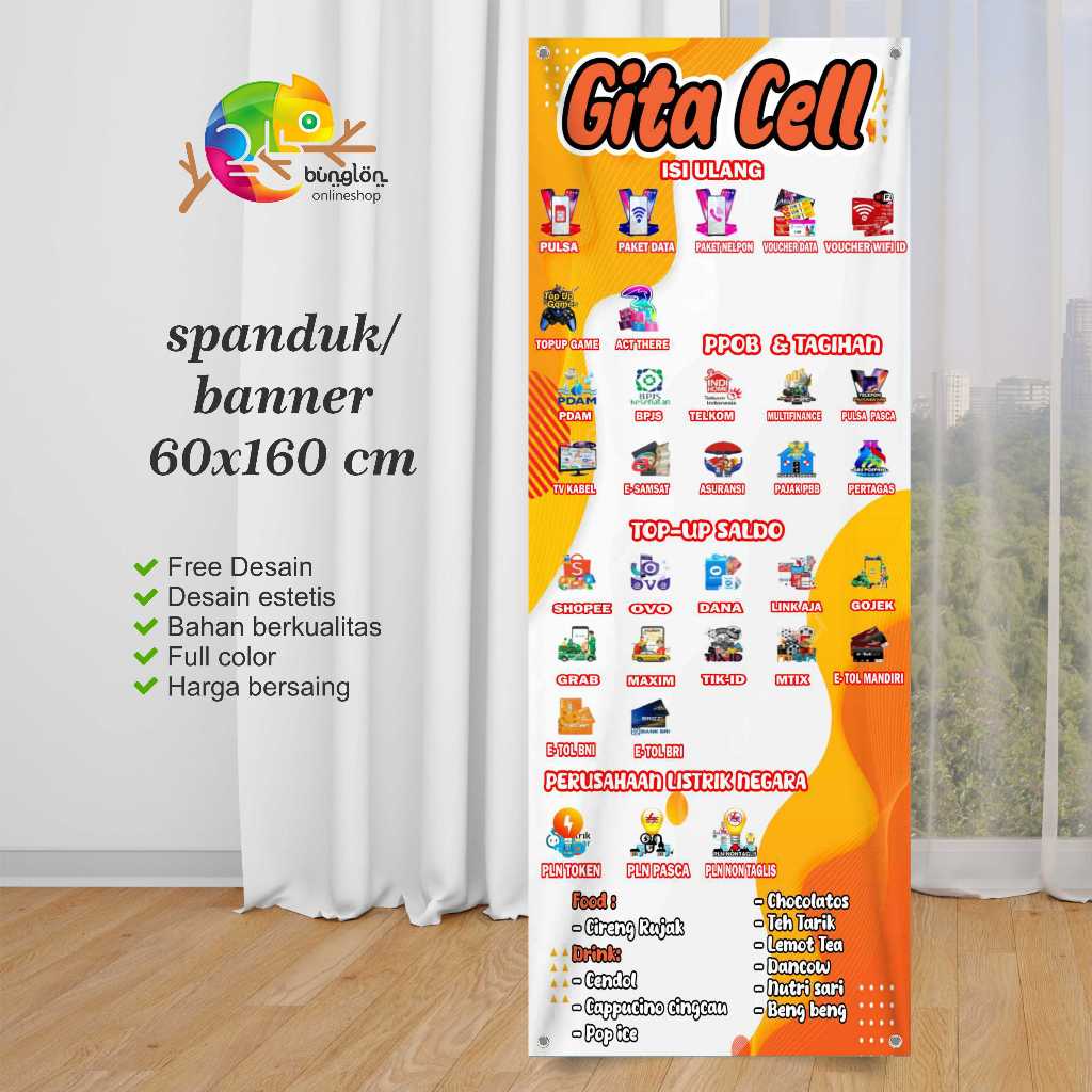 Jual Spanduk Banner 60x160 Konter Custom Nama | Shopee Indonesia