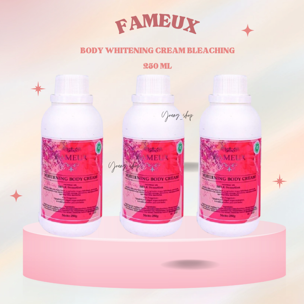 Jual FAMEUX WHITENING BODY CREAM BLEACHING 250 ML | CREAM BLEACHING ...