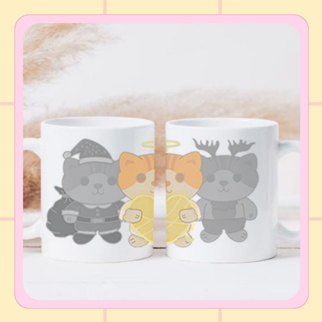 Jual Mug Gelas Kucing Memeow Aesthetic untuk Bingkisan, Acara Natal ...