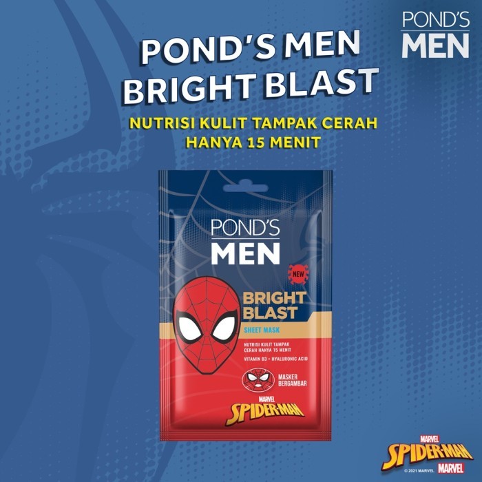 Jual POND'S MEN Spiderman Bright Blast Sheet Mask 20g | Shopee Indonesia