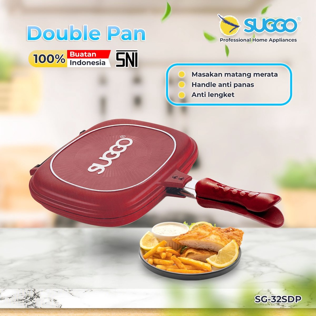 Jual SUGGO Double Pan 32cm Anti Lengket Tahan Gores (SNI) | Shopee ...