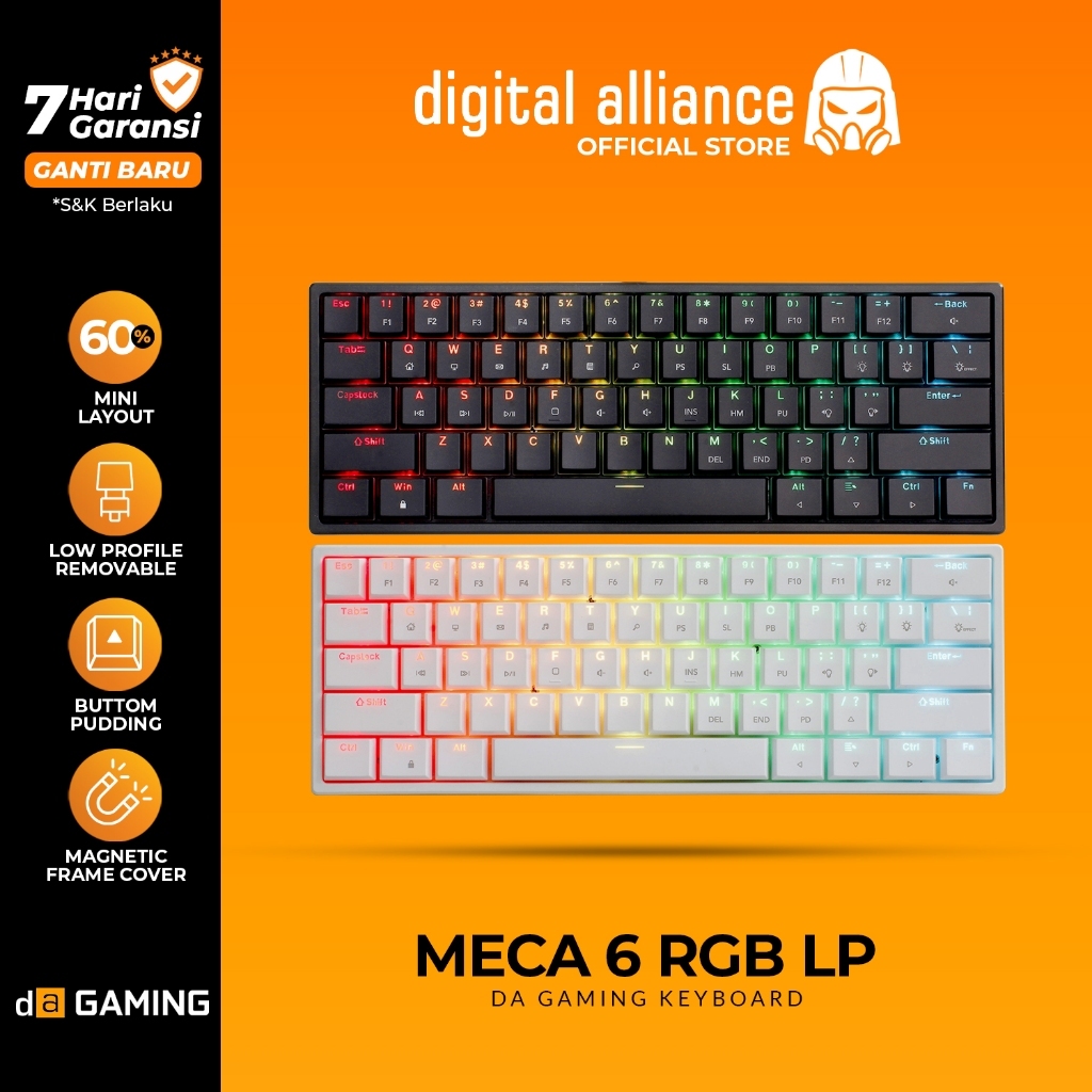 Jual Digital Alliance Meca 6 RGB Low Profile 60% Mechanical Gaming Keyboard | Shopee Indonesia