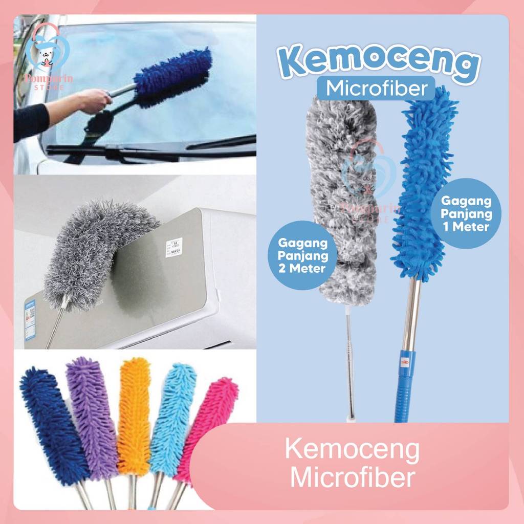 Jual Kemoceng Bulu Microfiber + Gagang Panjang 2 Meter / Kemoceng Tarik ...
