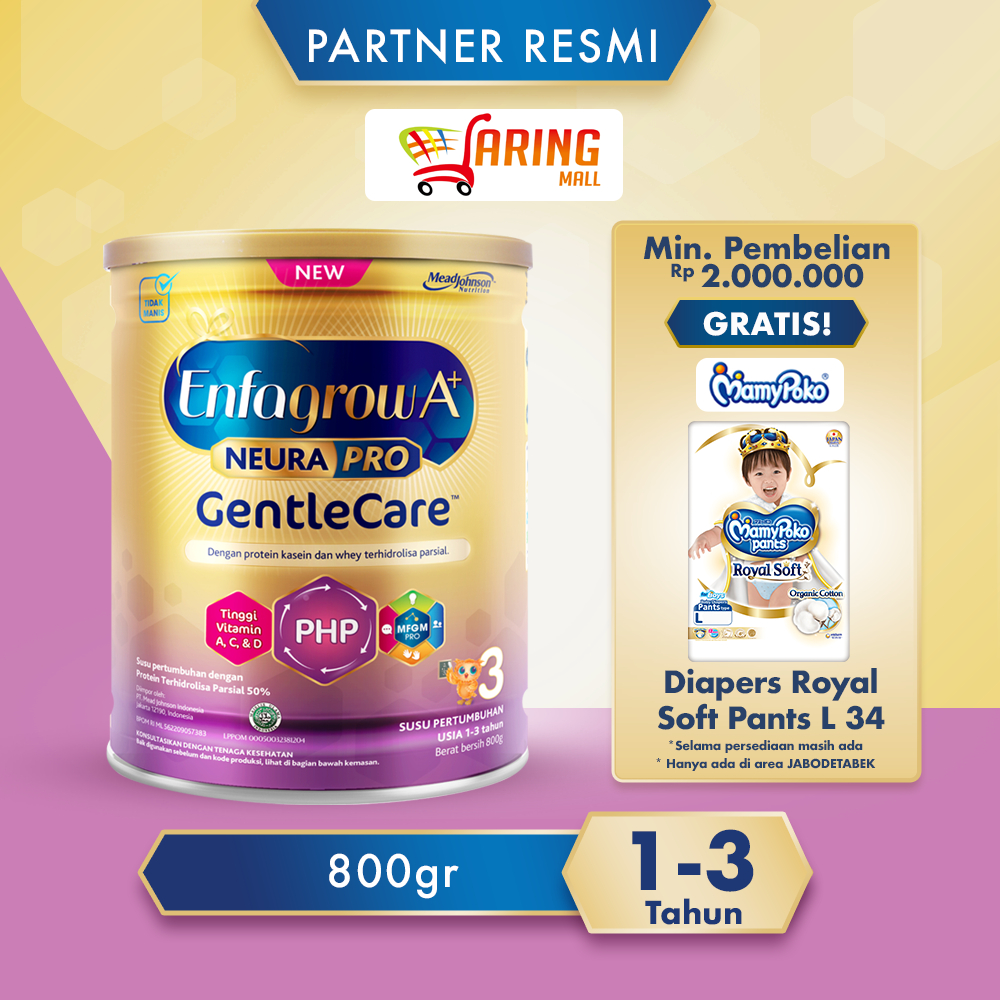 Jual Enfagrow A+ Gentle Care 800 Gram (1-3 Tahun) | Shopee Indonesia