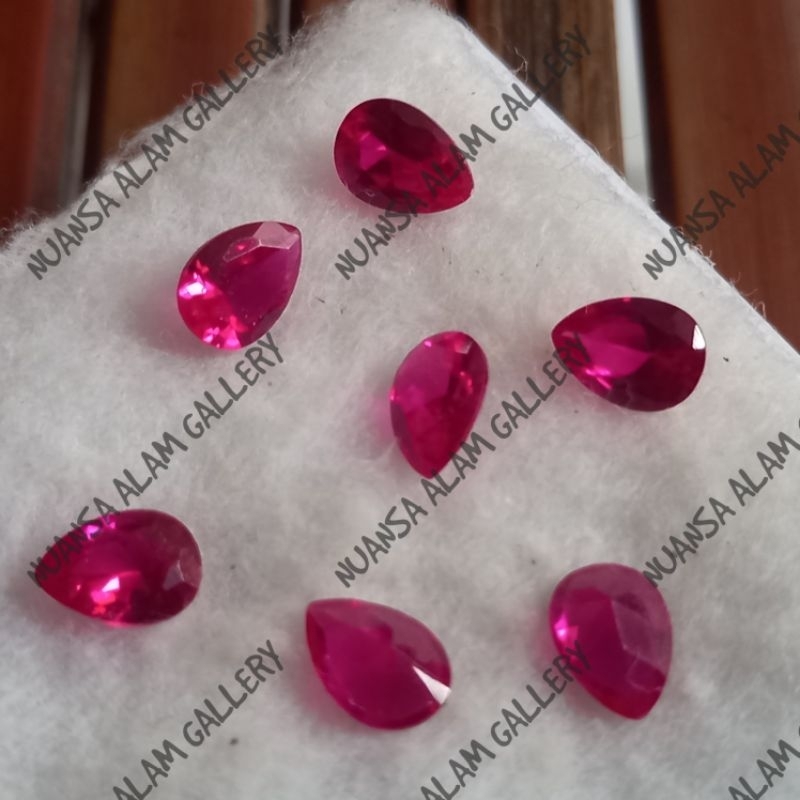 Jual Batu Permata Merah Ruby Delima MD Bentuk Tear Cutting Ukuran Kecil ...