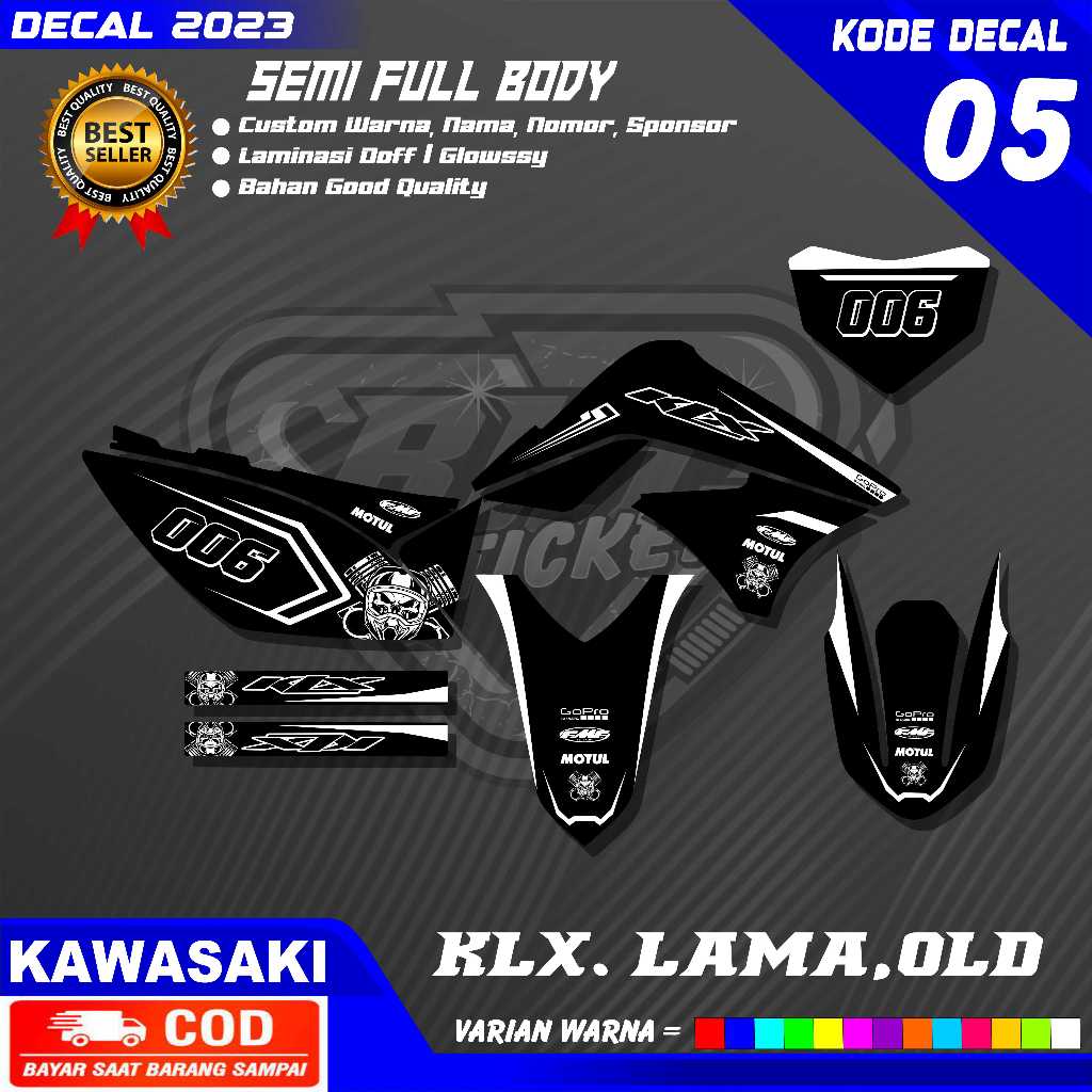Jual Stiker Striping Motor Variasi Lis KLX LAMA semi full Body Desain ...