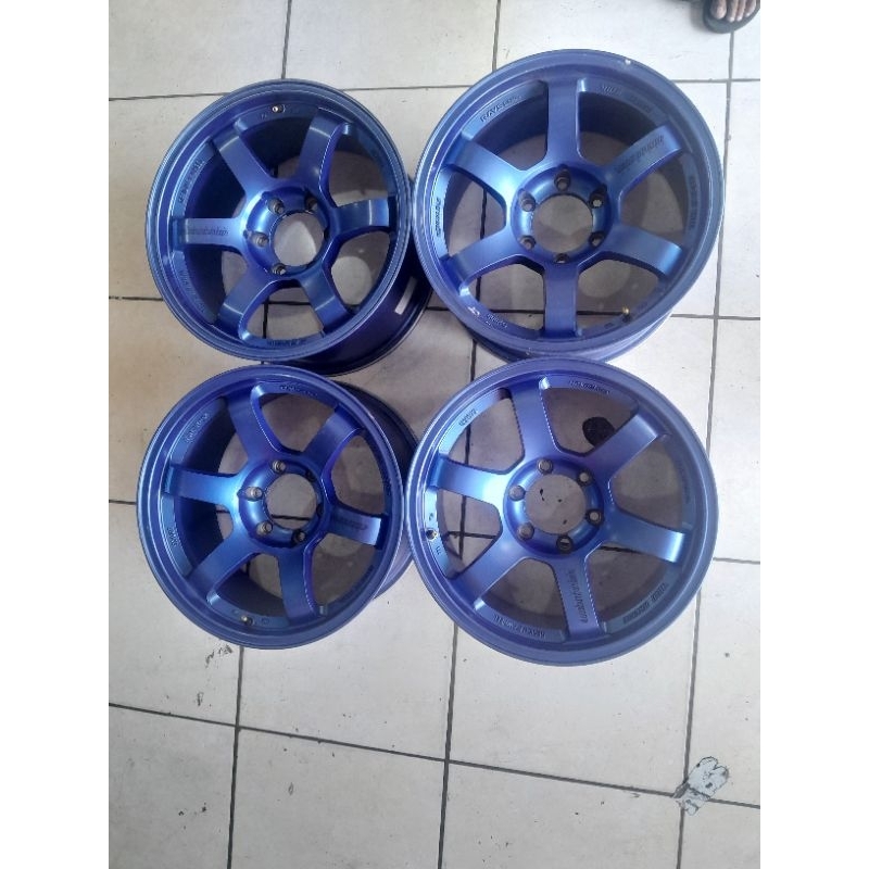 Jual VELG TE37 R18X9,5 PCD 6X139 ET0 BLUE COCOK BUAT PAJERO FORTUNER ...