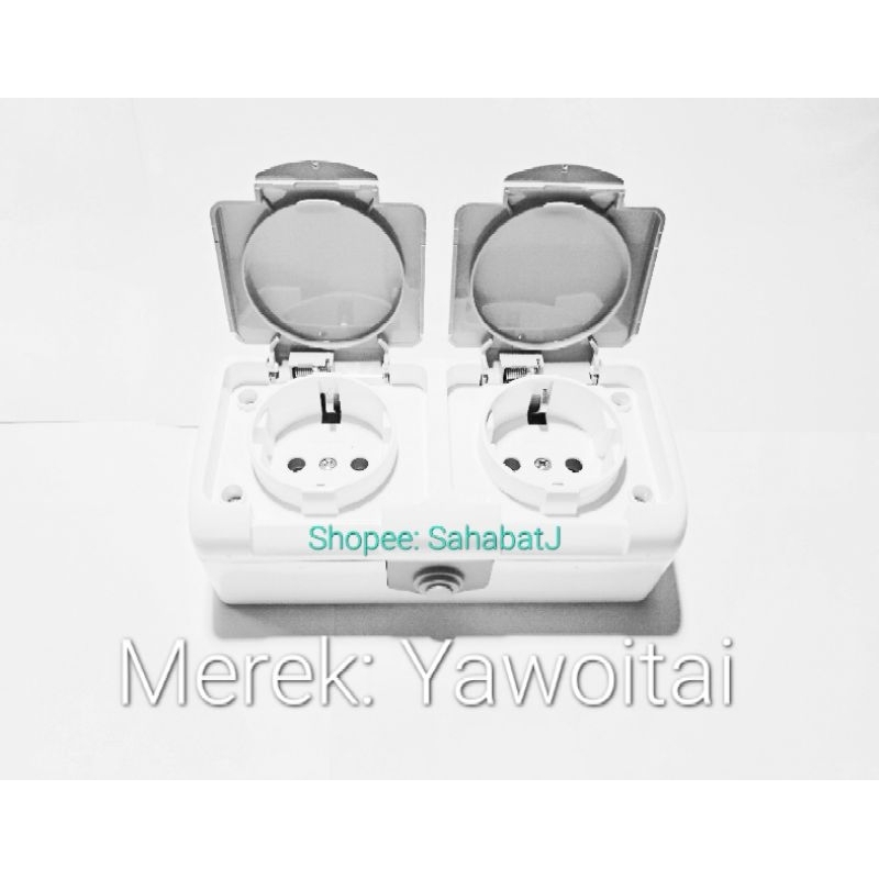 Jual Stop Kontak Double 2 OB Cover Model Broco Atlantic Waterproof ...
