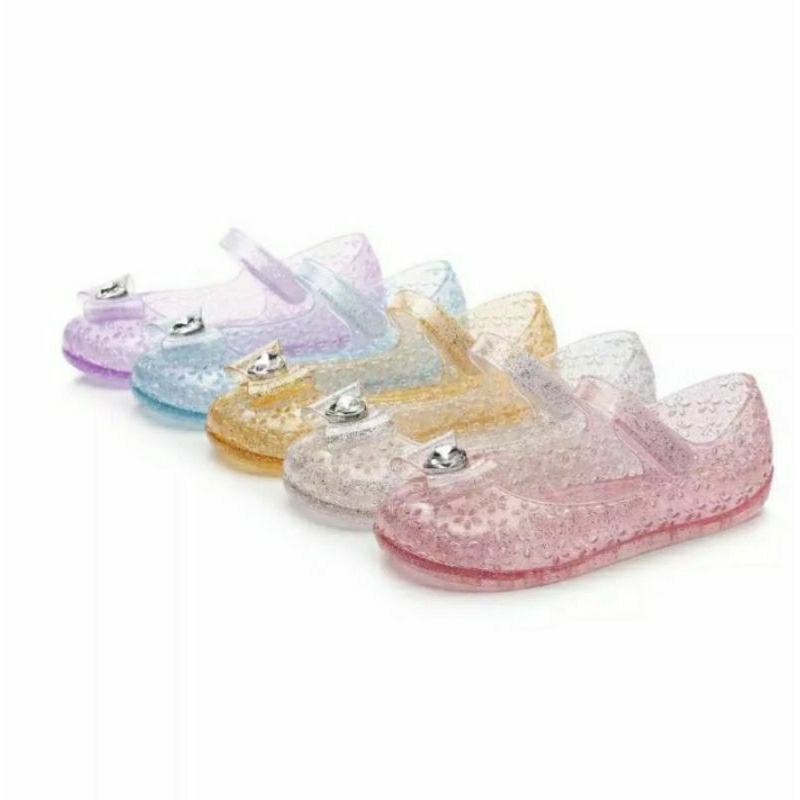 Jual sepatu jelly permata princess frozen cinderella tali velcro ...