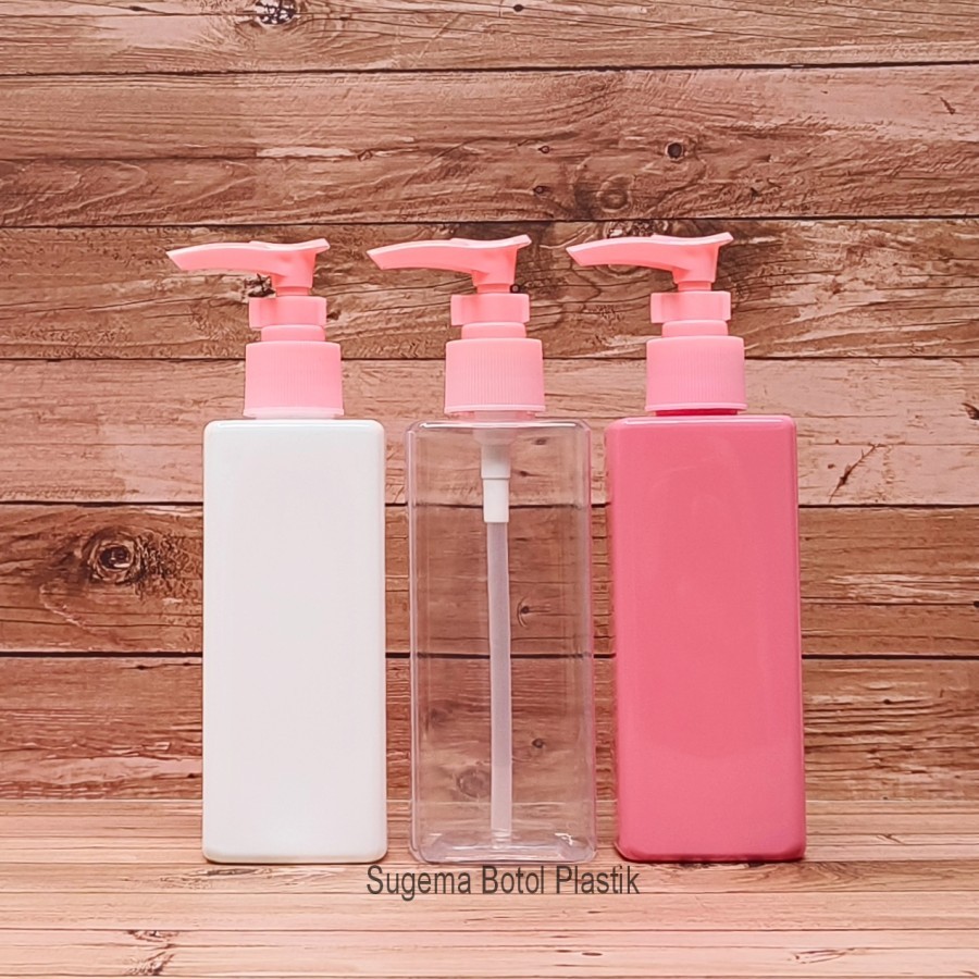 Jual Botol Pump 250ml Kotak Pink Pump Clip Pink / Botol Pet 250ml Kotak Pet Tebal / Botol Pump ...