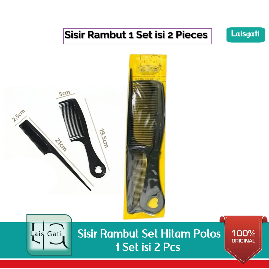 Jual Sisir Rambut Set Hitam Polos 1 Set Isi 2 Pcs Shopee Indonesia