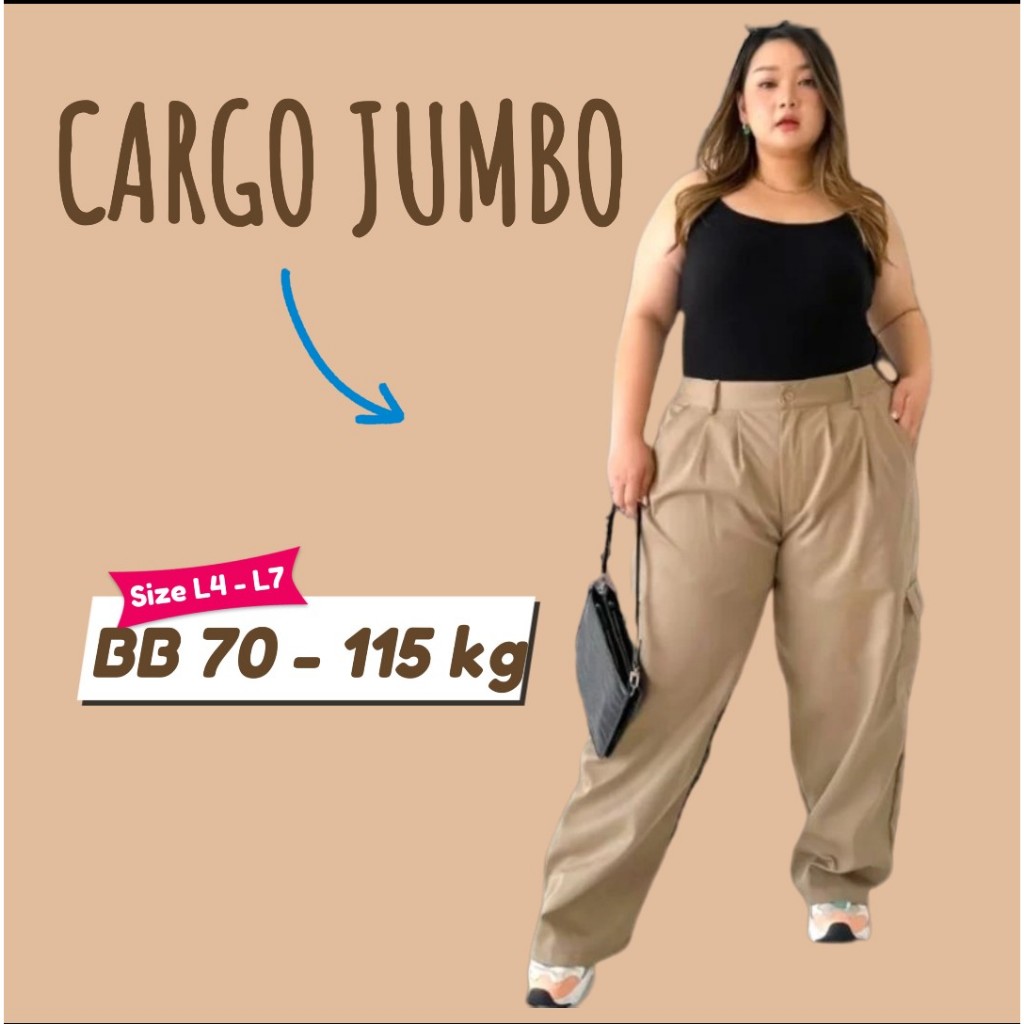 Jual JUMBO CARGO PANTS BIG SIZE 4L 5L 6L 7L BB 70kg - 115kg | Shopee Indonesia
