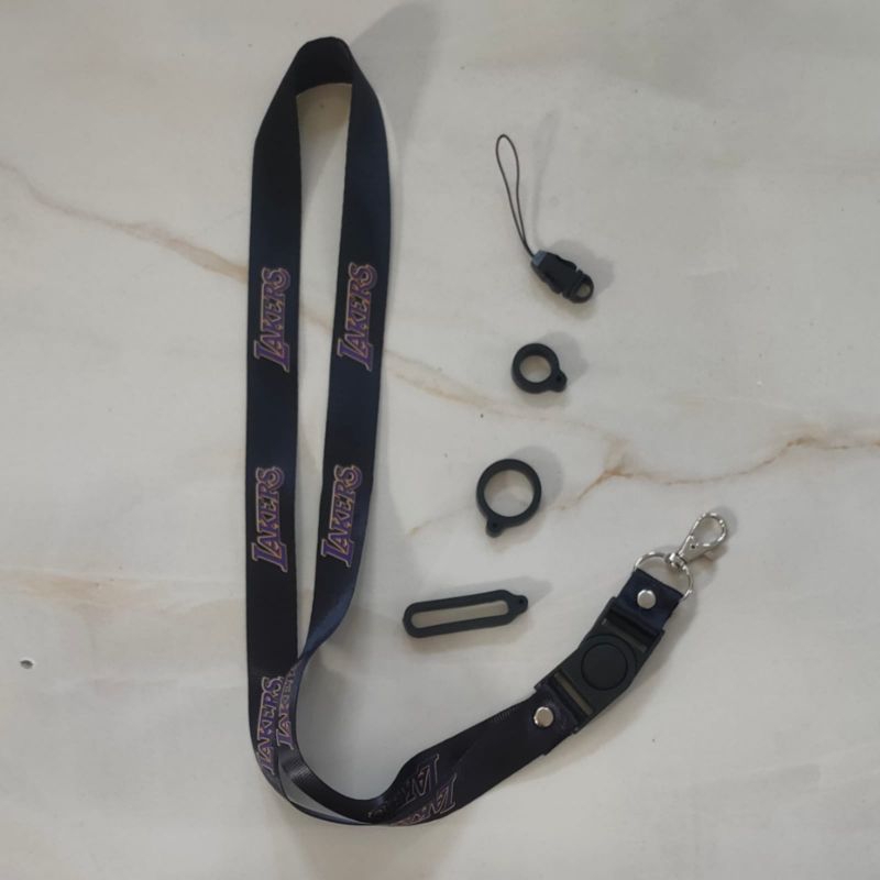 Jual TALI LANYARD LAKERS NBA / LANYARD HITAM Premium lanyard ...