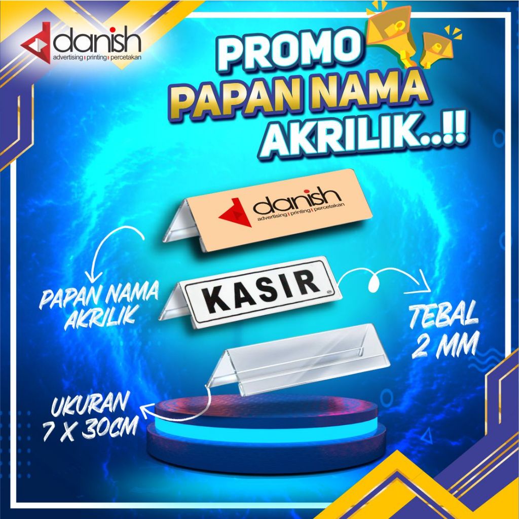 Jual AKRILIK / ACRYLIC / DISPLAY PAPAN NAMA MEJA 7 x 30cm 2 SISI ...