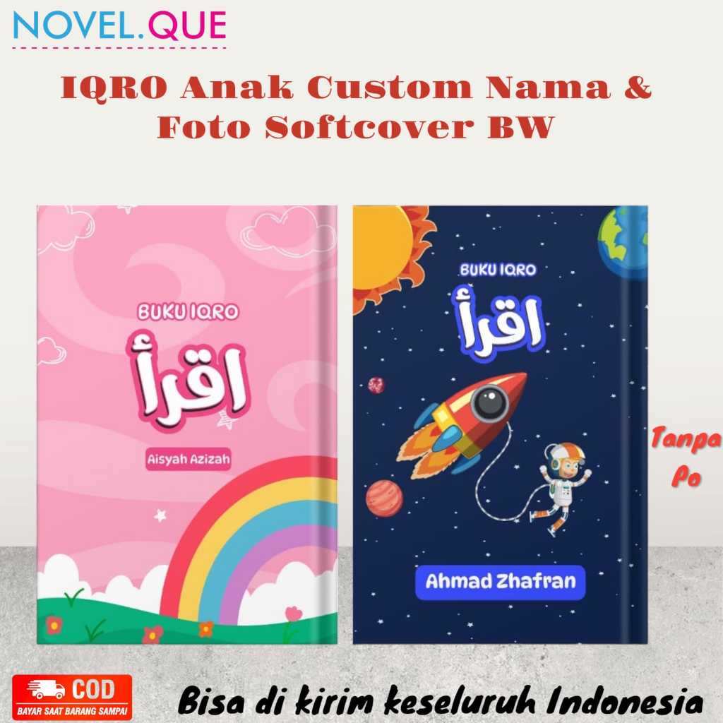 Jual Iqra Anak Custom Softcover BW (Free Tulis Nama & Foto di Cover ...