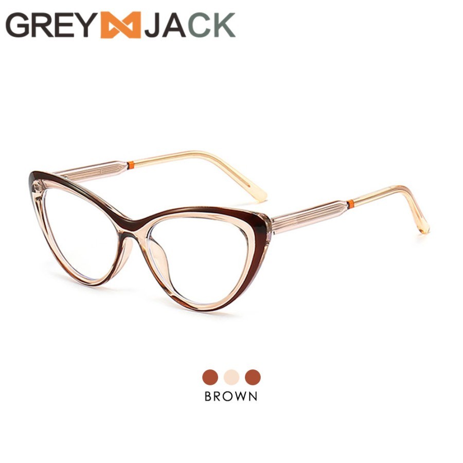 Jual Grey Jack Kacamata Antiradiasi Blueray Model Cat Eye Fashion Wanita Kekinian Bisa Minus ...