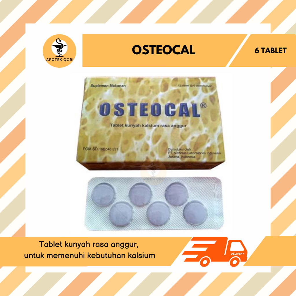 Jual OSTEOCAL STRIP @ 6 TABLET KUNYAH RASA ANGGUR/KALSIUM/TULANG DAN ...